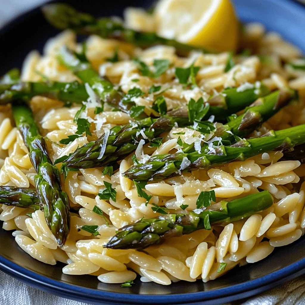 Creamy Orzo with Garlic Butter and Asparagus Recipe - The Tasty Fork