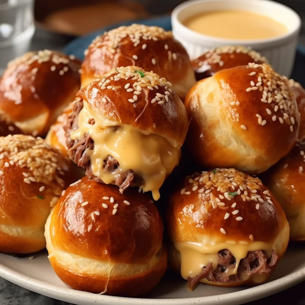 Smoked Brisket & Beer Cheese Pretzel Bombs - The Tasty Fork