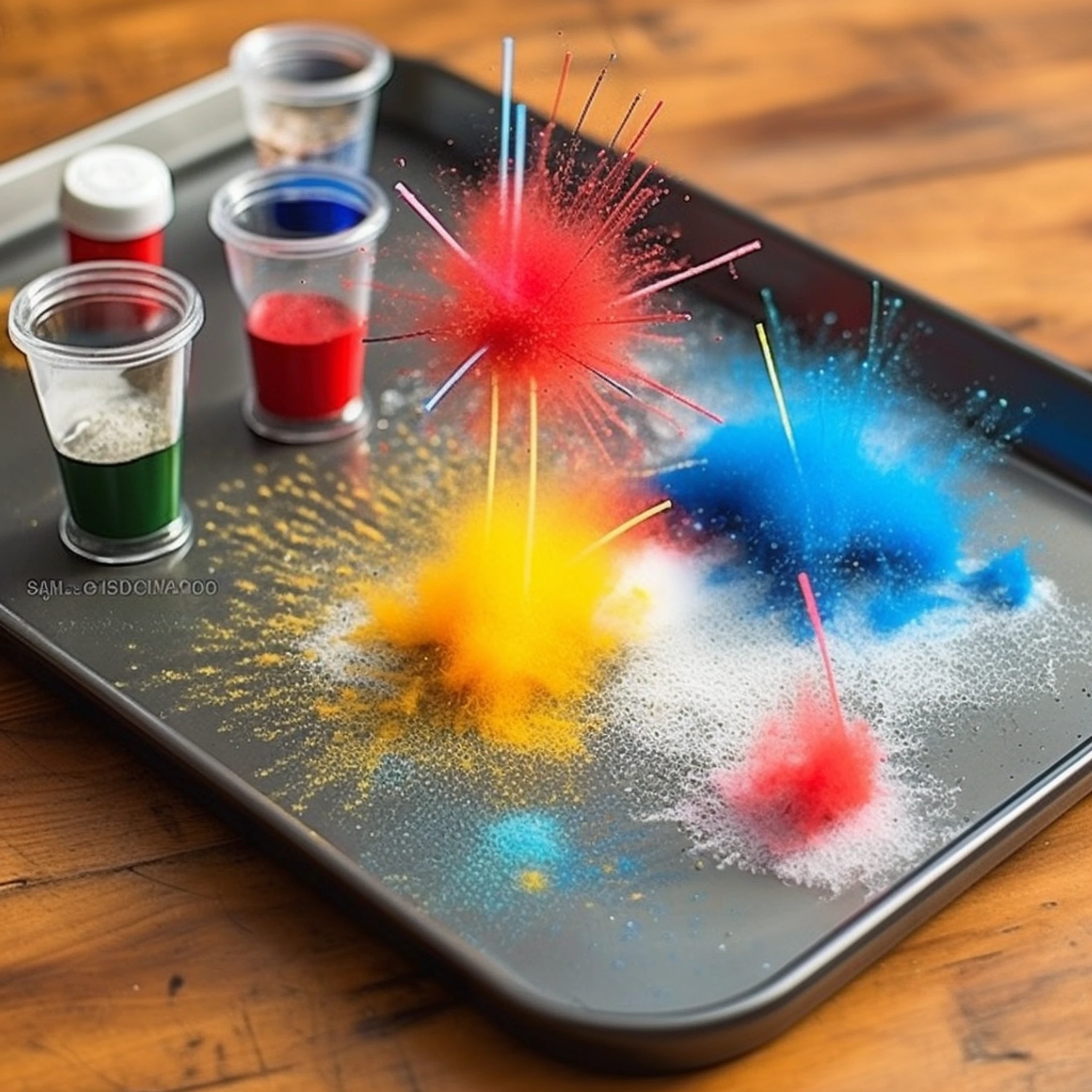 Colorful Baking Soda and Vinegar Fireworks Kids Will Love - The Tasty Fork