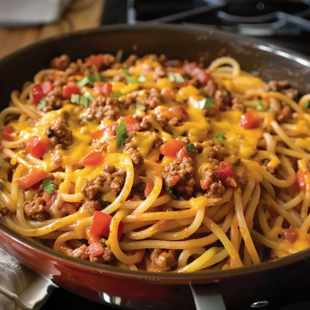 Taco Spaghetti Tex Mex One Pot Dinner That Wins Every Time - The Tasty Fork