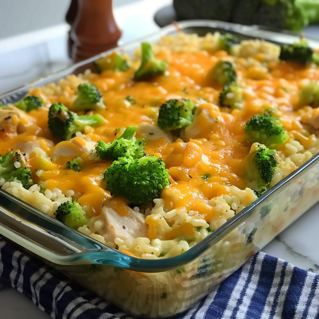 Broccoli Rice Cheese and Chicken Casserole Family Friendly Favorite ...