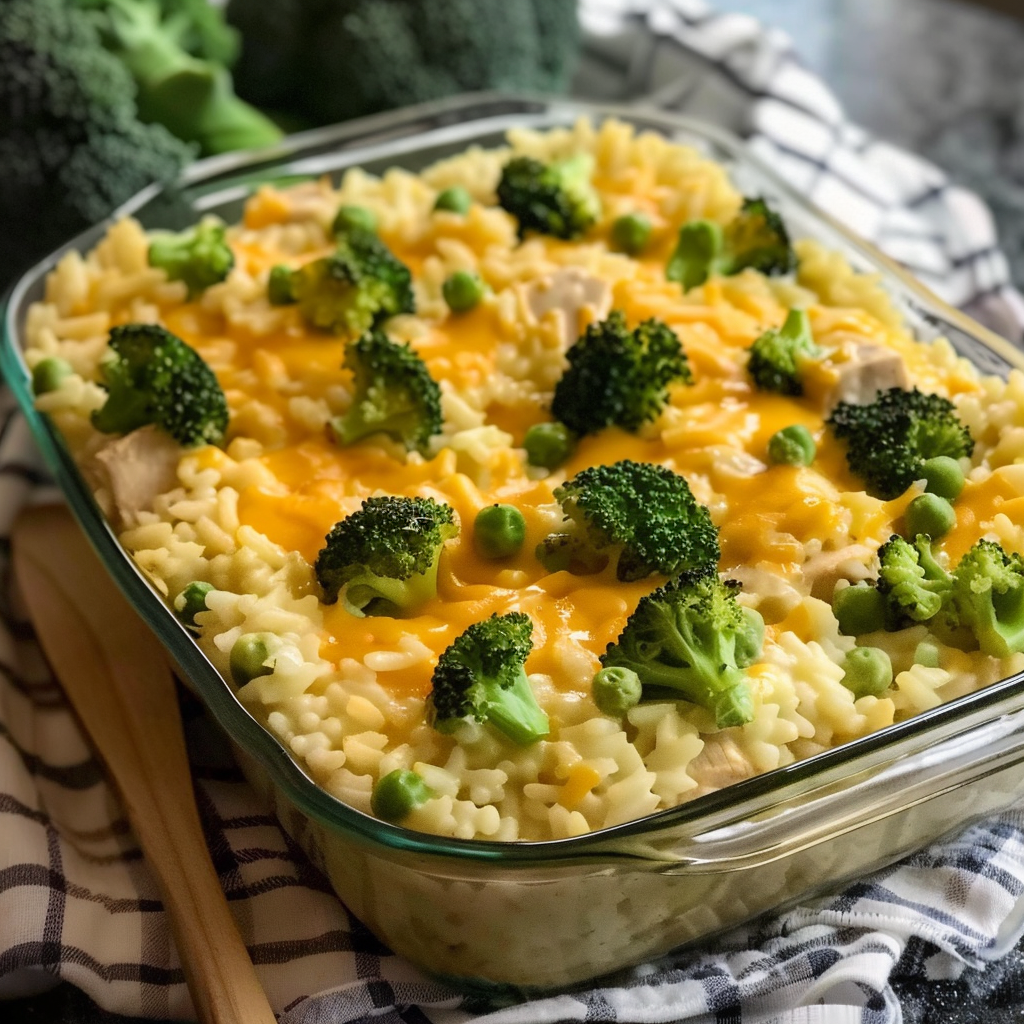 Broccoli Rice Cheese and Chicken Casserole Family Friendly Favorite ...