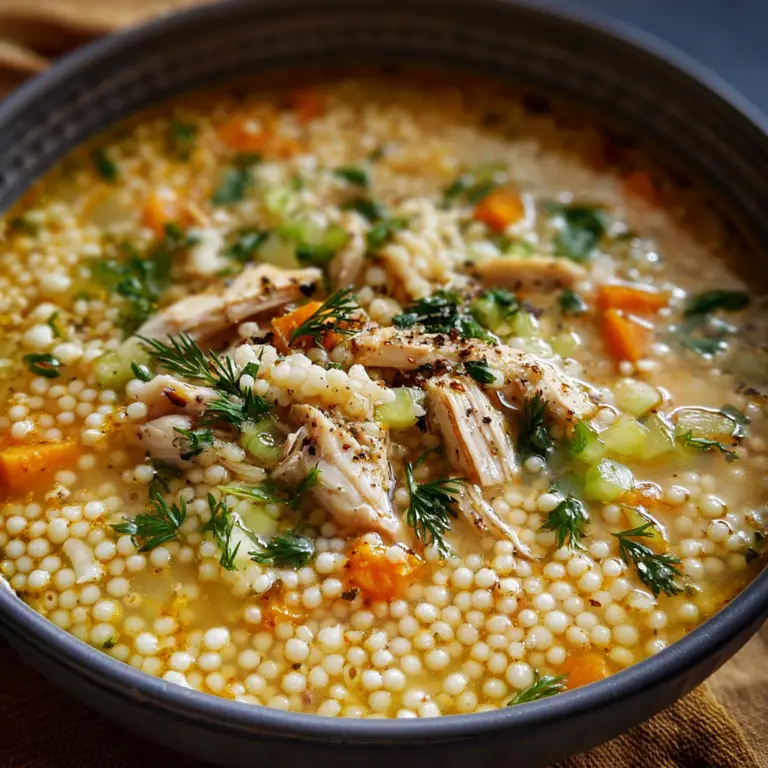 Simple and Soothing Chicken Pearl Couscous Soup One Pot Weeknight ...