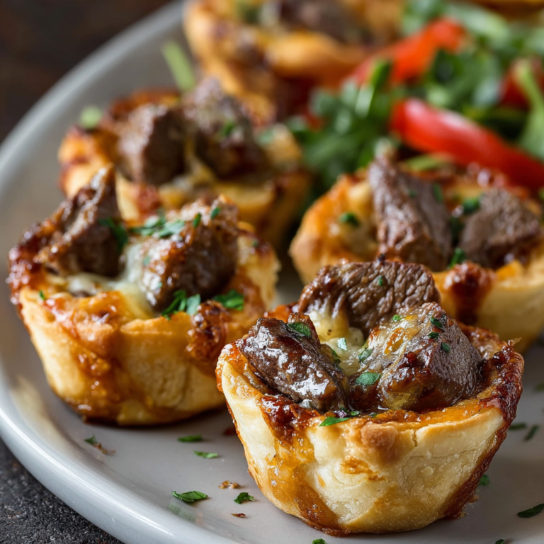 Mini Steak and Cheese Cups Bite Sized Comfort Food - The Tasty Fork