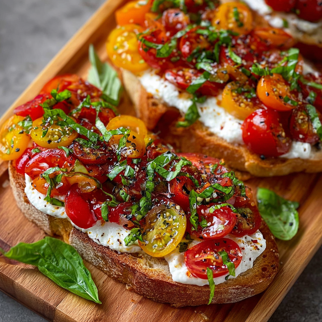 Burrata Tomato Basil Bruschetta A Fresh and Easy Italian Appetizer ...