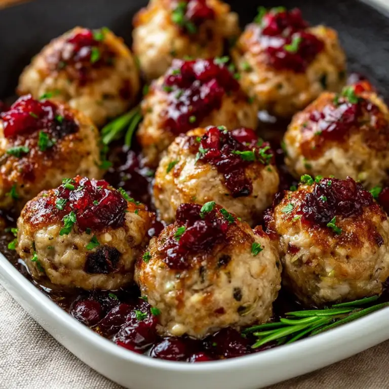 Turkey Cranberry Stuffing Meatballs the easiest thanksgiving appetizer ...